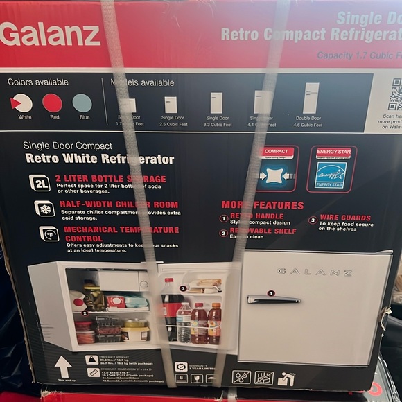 Galanz | Other | New Galanz Retro Compact Refrigerator 7 Cu Nwb | Poshmark